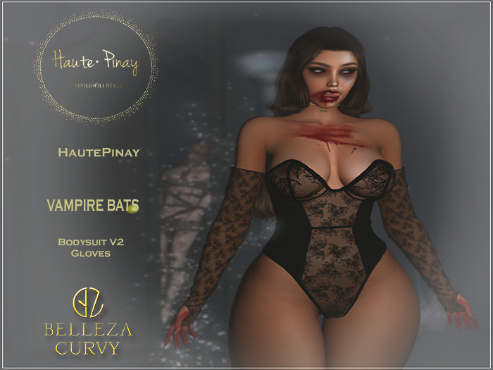 Second Life Marketplace - HautePinay - VAMPIRE BATS (bodysuit v2) B. GEN X CURVY
